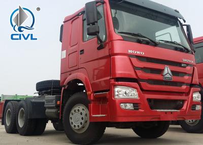 China Red Prime Mover Truck HOWO 6 x 4 340HP Tractor 10 Wheels LHD/RHD for sale