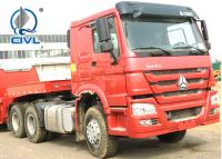 China Red Prime Mover Truck HOWO 6 x 4 340HP Tractor 10 Wheels LHD/RHD for sale