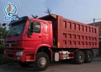 China Red Color LHD 6X4 Tipper Dump Truck Euro 2 336HP Engine HYVA Front Lifting for sale