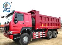 China Red Color LHD 6X4 Tipper Dump Truck Euro 2 336HP Engine HYVA Front Lifting for sale