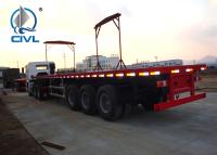 China CIVL Loading Construction Machines Hydraulic Flatbed Semi Trailers 3 Axles 80 Tons 17m for sale
