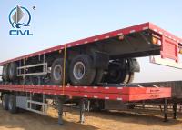 China CIVL Loading Construction Machines Hydraulic Flatbed Semi Trailers 3 Axles 80 Tons 17m for sale