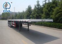 China CIVL Loading Construction Machines Hydraulic Flatbed Semi Trailers 3 Axles 80 Tons 17m for sale