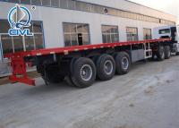 China CIVL Loading Construction Machines Hydraulic Flatbed Semi Trailers 3 Axles 80 Tons 17m for sale