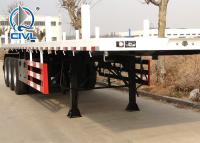 China CIVL Loading Construction Machines Hydraulic Flatbed Semi Trailers 3 Axles 80 Tons 17m for sale