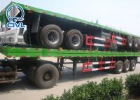 China CIVL Loading Construction Machines Hydraulic Flatbed Semi Trailers 3 Axles 80 Tons 17m for sale