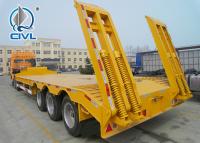 China 70 Ton Heavy Duty 3 Axles Stonger Low Bed Truck Trailer For Machinery Transport for sale