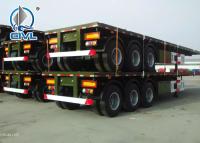 China 3 Axle Flatbed Semi Trailer With 28T Single Speed Leg  And Guangdong Fuwa Brand Axles Demission Is 12400X2450X1280mm for sale