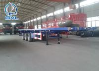 China 3 Axle Flatbed Semi Trailer With 28T Single Speed Leg  And Guangdong Fuwa Brand Axles Demission Is 12400X2450X1280mm for sale