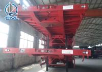 China 3 Axle Flatbed Semi Trailer With 28T Single Speed Leg  And Guangdong Fuwa Brand Axles Demission Is 12400X2450X1280mm for sale
