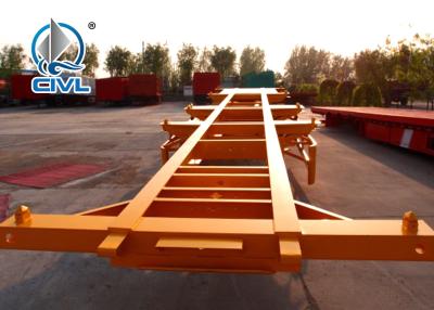 China Three Axles 40 ft 20 ft Container Chassis Skeleton Semi Trailer Truck for sale