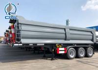 China Rear Dump Trailer End Dumping Dumper Semi Truck Trailer 50t To 70 Ton 3 Axles With HYVA Hydraulic Cylinder for sale