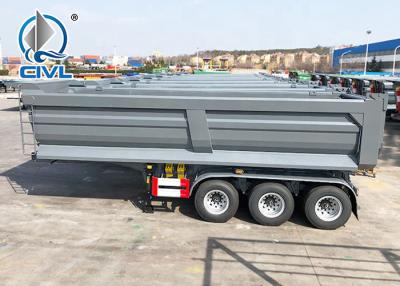 China Rear Dump Trailer End Dumping Dumper Semi Truck Trailer 50t To 70 Ton 3 Axles With HYVA Hydraulic Cylinder for sale