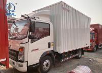China HOWO brand Box Light Duty Commercial Trucks Wheelbase 3360 Steering Wheel,Total weight 4330kg, white color for sale