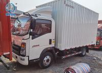 China HOWO brand Box Light Duty Commercial Trucks Wheelbase 3360 Steering Wheel,Total weight 4330kg, white color for sale