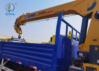 China HOWO 6X4 Sidewall Cargo Truck Mounted Crane Blue Colour With 10 Tons Straight Boom for sale