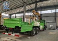 China 8x4 Howo Lorry Sidewall Cargo Truck Green Colour 14t Knuckle Boom Crane for sale