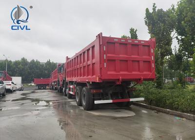 China Red Color  Tipper Commercial truck 8x4 Dump Trucks 40T RHD Low Fuel Consumption howo dumper truck for sale