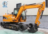 China Yellow Colour Wheel Crawler Excavator Backhoe 0.3m3 Bucket Capacity 2200rpm for sale