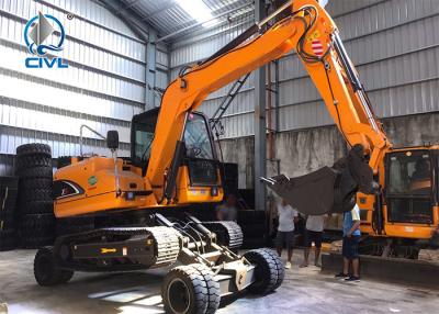 China Yellow Colour Wheel Crawler Excavator Backhoe 0.3m3 Bucket Capacity 2200rpm for sale