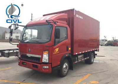 China 4x2 Van Cargo Truck  3 Ton Mini  Howo  Light Duty Commercial Trucks  Fence Lorry Truck for sale