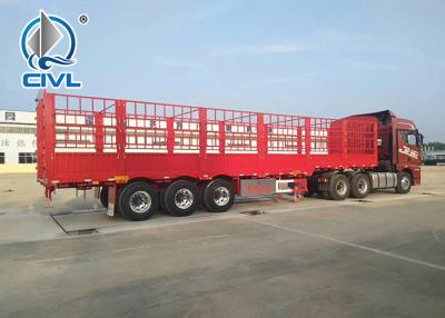 China 40 Feet 3 Axles cargo fence semitrailer 12 Tires With Removable Sidewall for sale