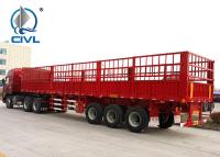 China 40 Feet 3 Axles cargo fence semitrailer 12 Tires With Removable Sidewall for sale