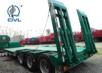 China 40-60 ton low flatbed semi-trailer hydraulic ladder for transporting construction machinery for sale