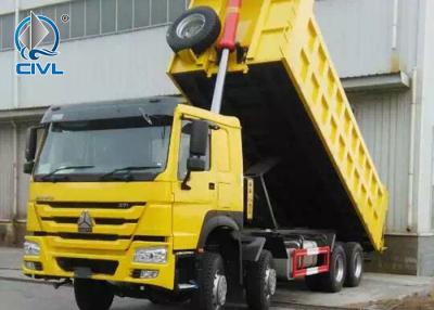 China 3 Axle U - Shape Van Type Heavy Duty Dump Truck / Hydraulic Rear Dump Truck for sale