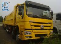 China 3 Axle U - Shape Van Type Heavy Duty Dump Truck / Hydraulic Rear Dump Truck for sale