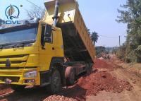 China 3 Axle U - Shape Van Type Heavy Duty Dump Truck / Hydraulic Rear Dump Truck for sale