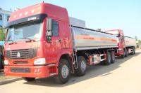 China White HOWO 2300L Tank Trailer Trucks , 42 m³ Diesel Semi Trailer Truck for sale