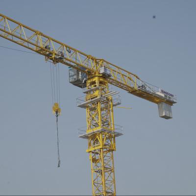 China Hot Sale 8 Tons 6015 Flat Top Tower Crane With Self Erecting Frame for sale
