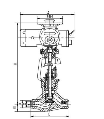 China Ductile Cast Iron Electric Valve Actuator, Globe Valves J961Y DN65 for sale