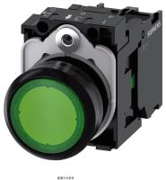 China Siemens 3SU Flat Nose Round Button Green 3SU1102-0AB40-1BA0 -25°C Minimum Operating Temperature with LED Light Type for sale