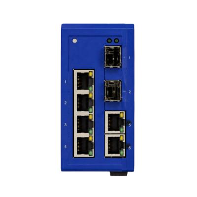 China Hirschmann SSR40-6TX/2SFP Industrial Network Switch with 2 SFP Fiber Uplinks for sale