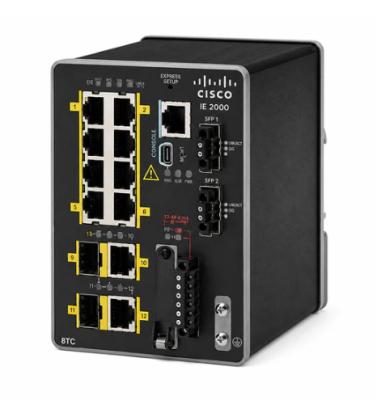 China Cisco IE-2000-8TC-B Industrial Managed Switch 10-Port 8x 10/100 Fast Ethernet + 2x Uplink Ports IE2000 Series for sale