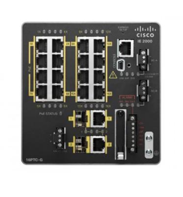 China Cisco IE-2000 Industrial PoE Managed Switch 16-Port Fast Ethernet with Gigabit SFP Uplink LAN Base IE2000 Series Industrial Network Switch for sale