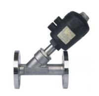 China PTEF Sealing 16bar Manual Angle Valve YJ4P1FP16-Q Pneumatic Flange for sale