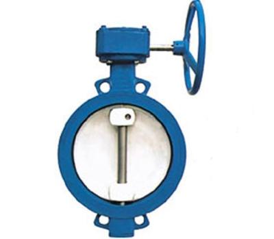 China WBGXD372X wsingle eccentric wormed wafer type soft seat butterfly valve 1200mm DN for sale