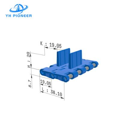 China Easy to Clean Modular Belt with Flights for Sanitary Conveying in Food and Pharmaceutical Industries for sale