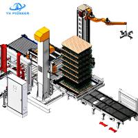 China High Efficiency Single Column Palletizer System with 300 Bags/Hr Capacity and Customizable Stacking Options for sale