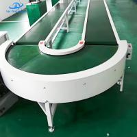 China Flexible Belt Turning Conveyor System With Adjustable Speed And 45/90/180 Degree Turning Options for sale