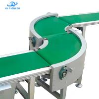 China Flexible Belt Turning Conveyor System With Adjustable Speed And 45/90/180 Degree Turning Options for sale