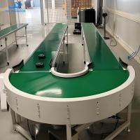 China Flexible Belt Turning Conveyor System With Adjustable Speed And 45/90/180 Degree Turning Options for sale