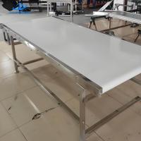 China Sanitary White Belt Conveyor System with Food Grade PU Belt and 304 Stainless Steel Frame for Hygienic Transport for sale
