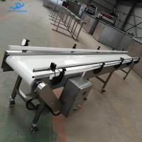 China Sanitary White Belt Conveyor System with Food Grade PU Belt and 304 Stainless Steel Frame for Hygienic Transport for sale