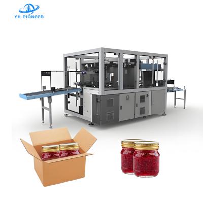 China Automatic Case Packer Line for Bottles Cans Bottled Jam Carton Case Packing Machine for sale