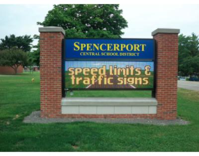 China Double Sided P6 RGB LED Monument Sign 960x1344mm Outdoor Advertising Billboard for sale
