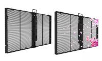 China P3.9-7.8 LED Transparent Screen for Glass Walls - 50% Transparency, 4500 Nits Brightness, 1000x500mm Cabinet for sale